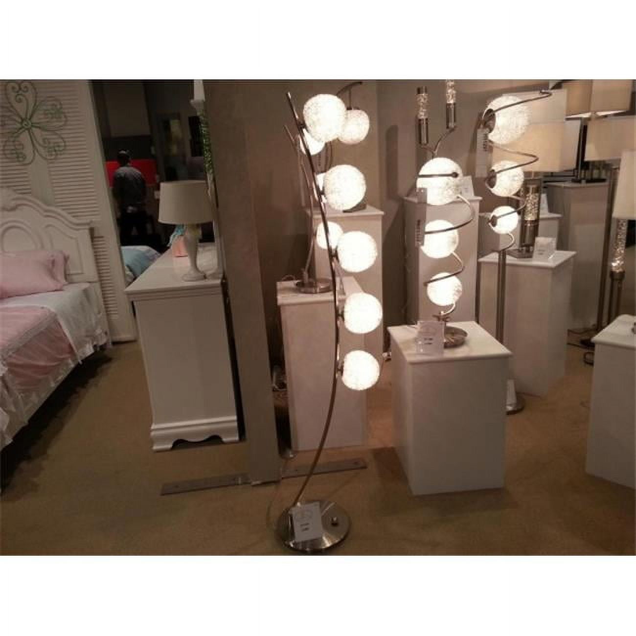 Lexicon Modern Metal Base Floor Lamp in Satin Nickel - Walmart.com