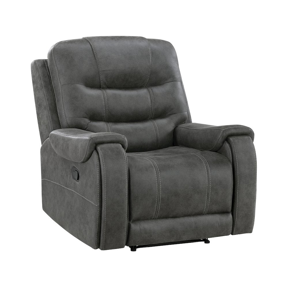 Lexicon Oberon Microfiber Reclining Chair in Dark Gray - Walmart.com