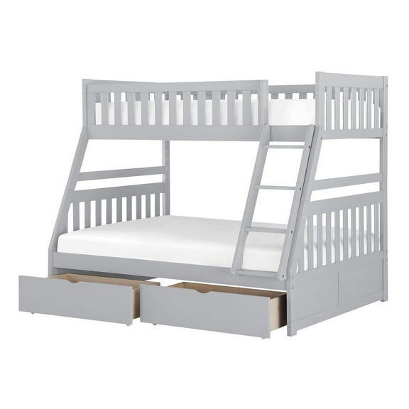 Lexicon Galen Reversible Step Storage Wood Bunk Bed with Storage Boxes ...