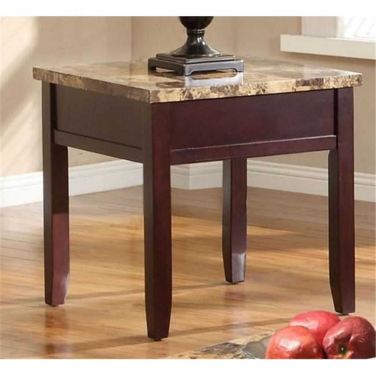 Lexicon Orton Faux Marble Top End Table in Dark Cherry - Walmart.com