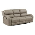 Lexicon Pagosa Polished Microfiber Double Reclining Sofa in Brown ...