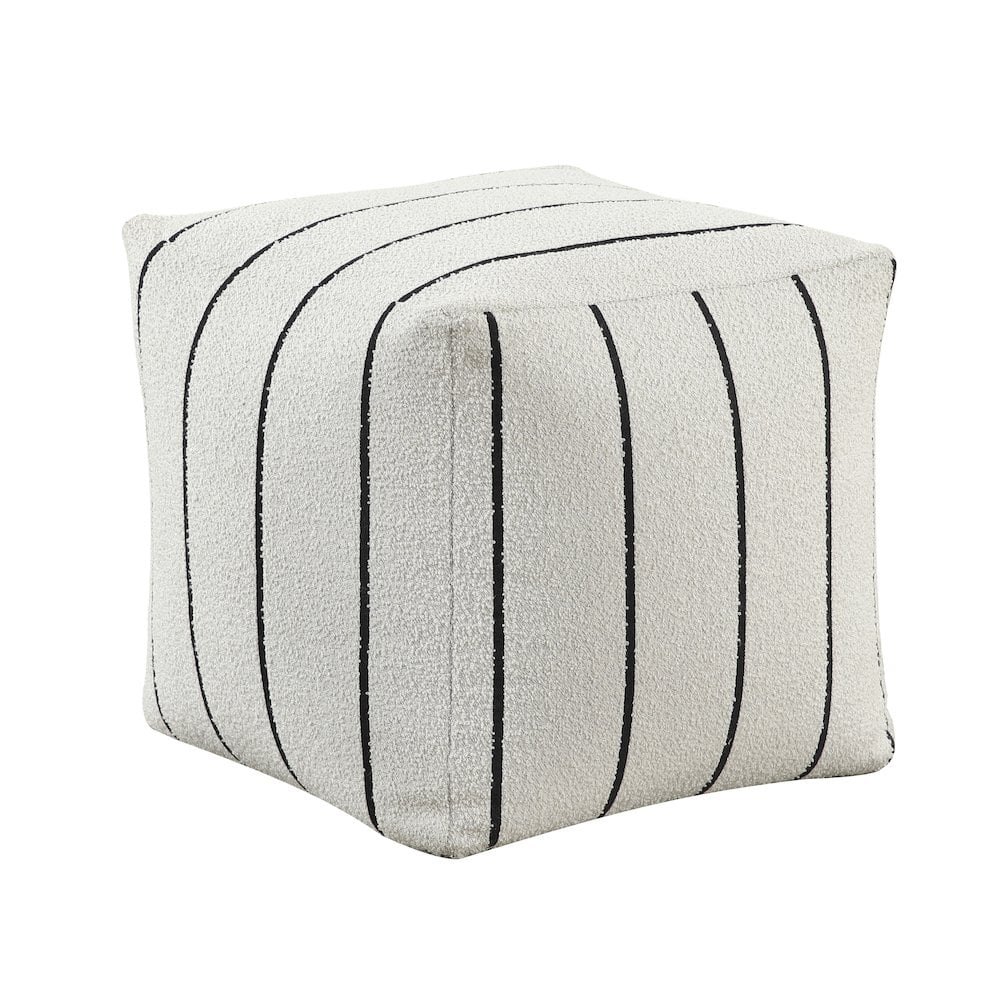 Lexicon Pewter Jacquard Pouf in Multi-color - Walmart.com
