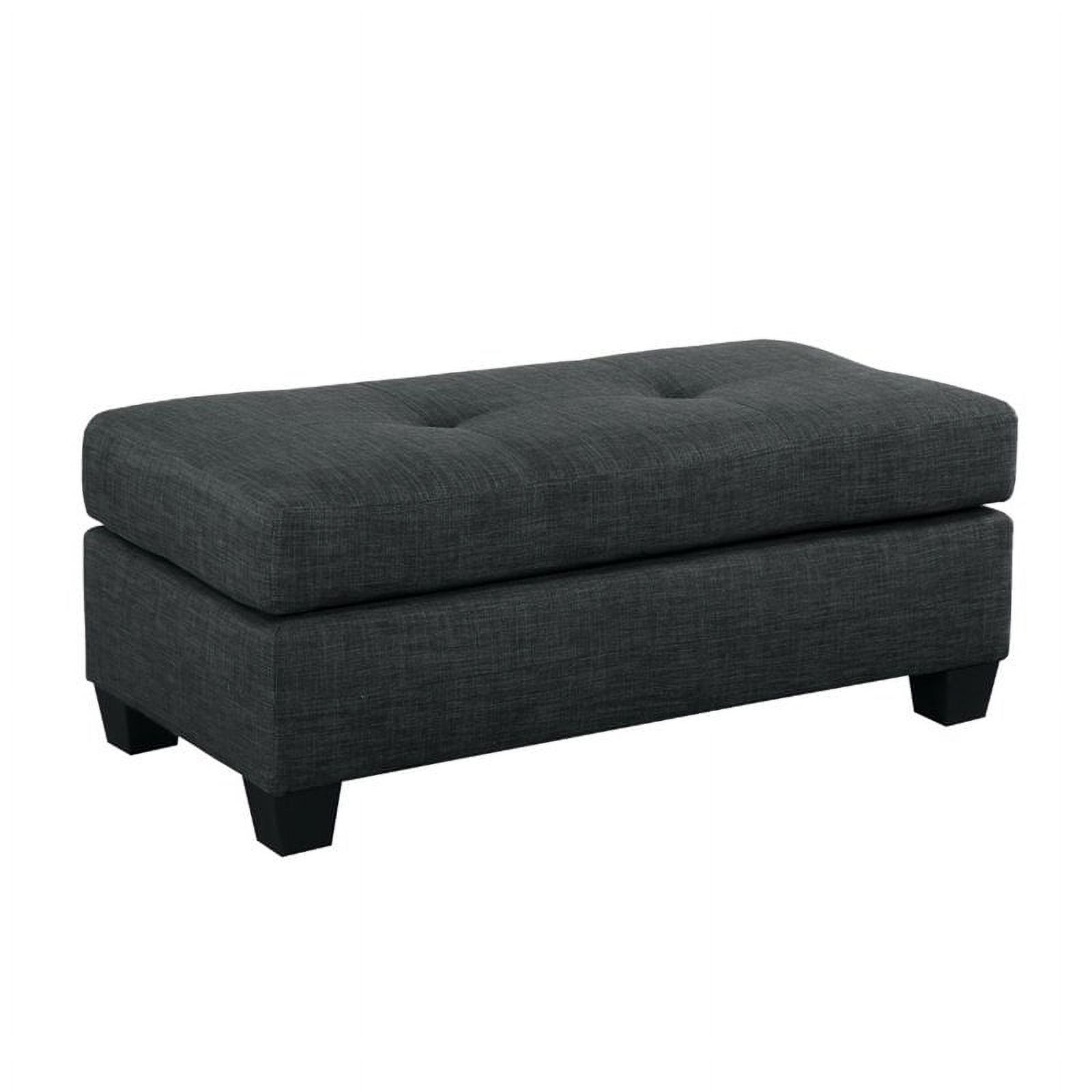Lexicon Phelps Upholstered Ottoman, Dark Gray, Textured Polyester ...