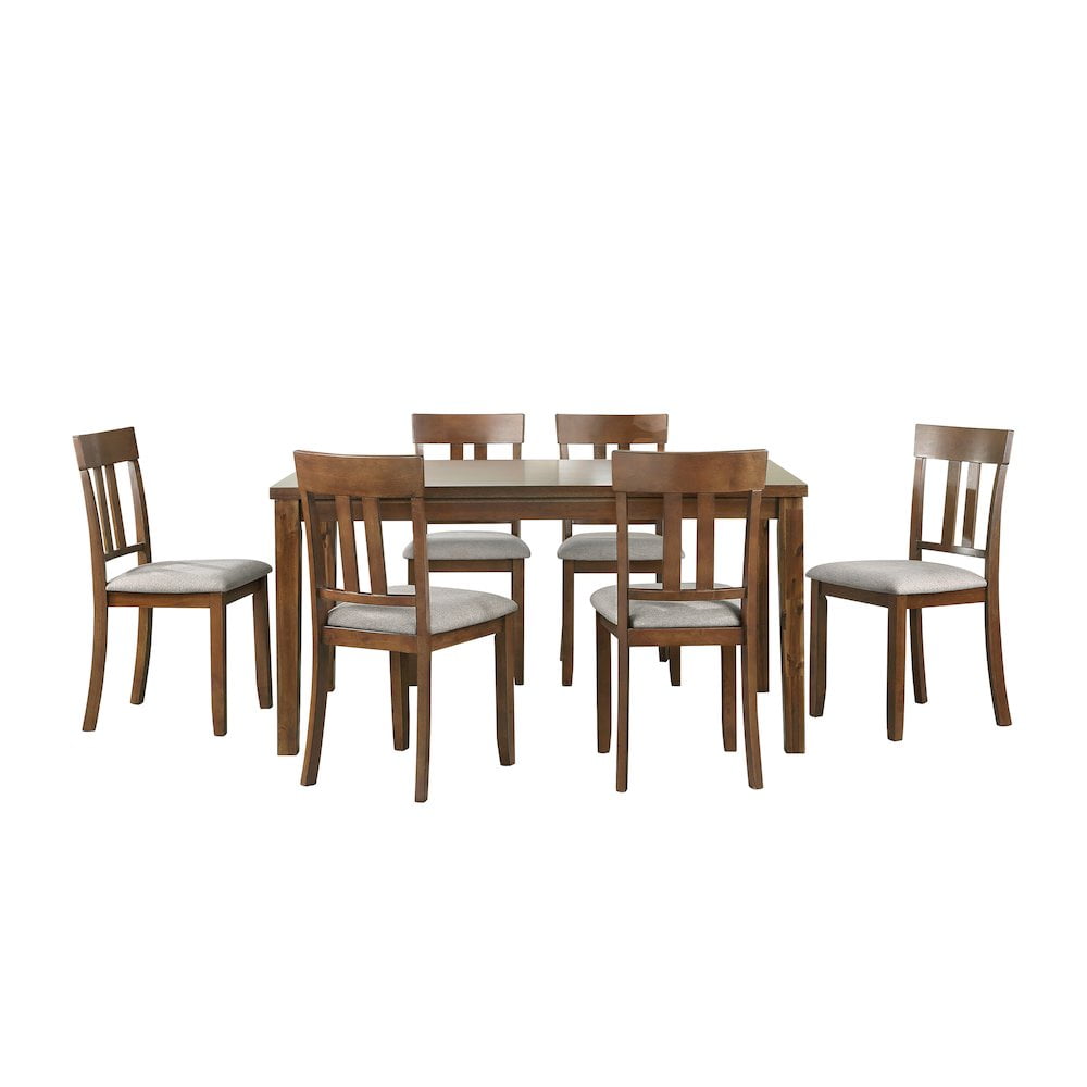 Lexicon Prineville 7-Piece Modern Wood and Fabric Veneer Dining Set in ...