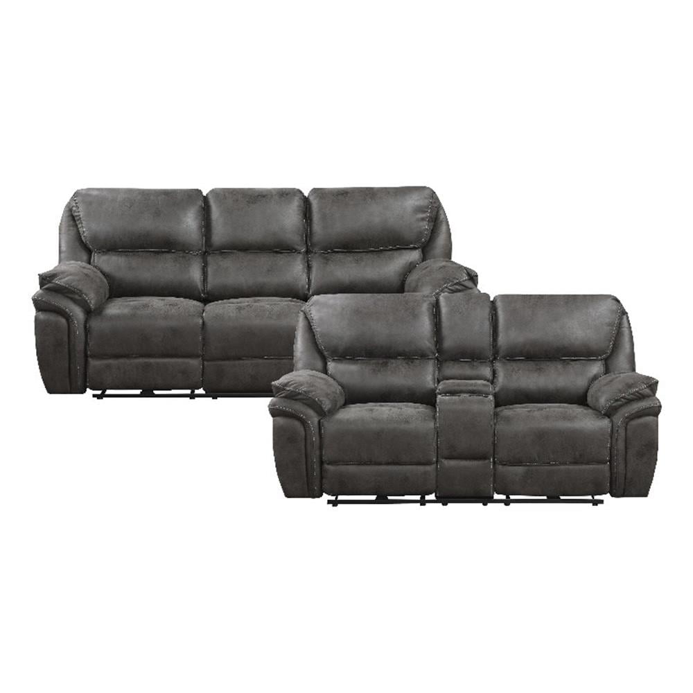 Lexicon Proctor 2-Piece Microfiber Power Reclining Sofa Set in Gray ...