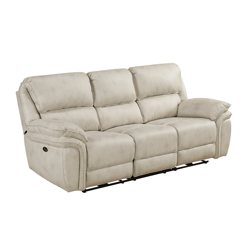 Lexicon Proctor Microfiber Power Double Reclining Sofa in Sand ...