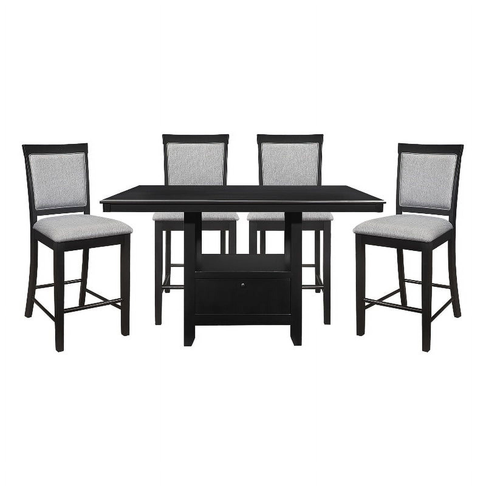 Lexicon Raven 5-Piece Wood Counter Height Dining Set in Charcoal Gray ...