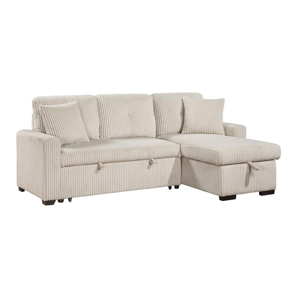 Lexicon Rhett 3-Piece Corduroy Reversible Sectional in Beige - Walmart.com