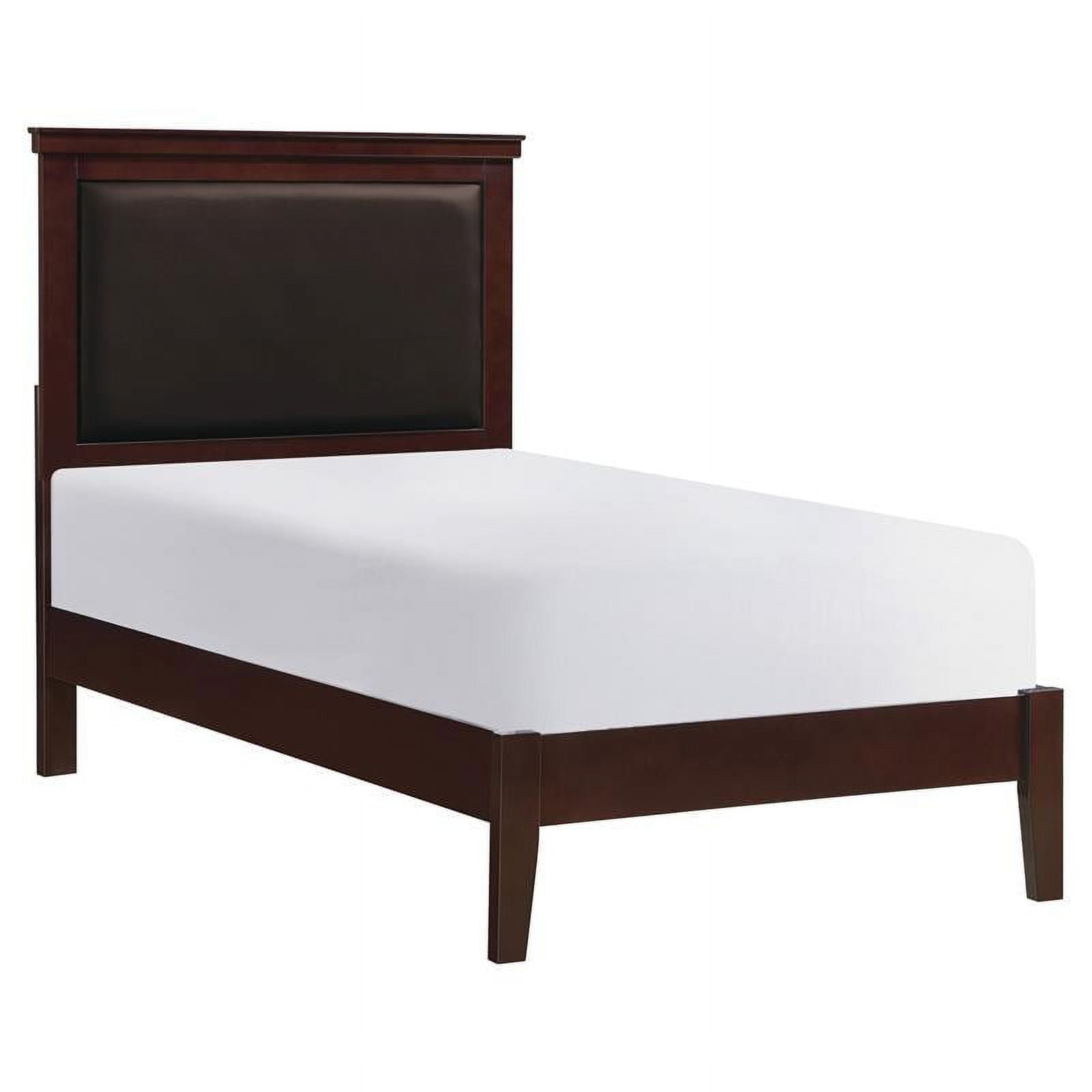 Lexicon Seabright Traditional Wood and Faux Leather Twin Bed in Cherry ...