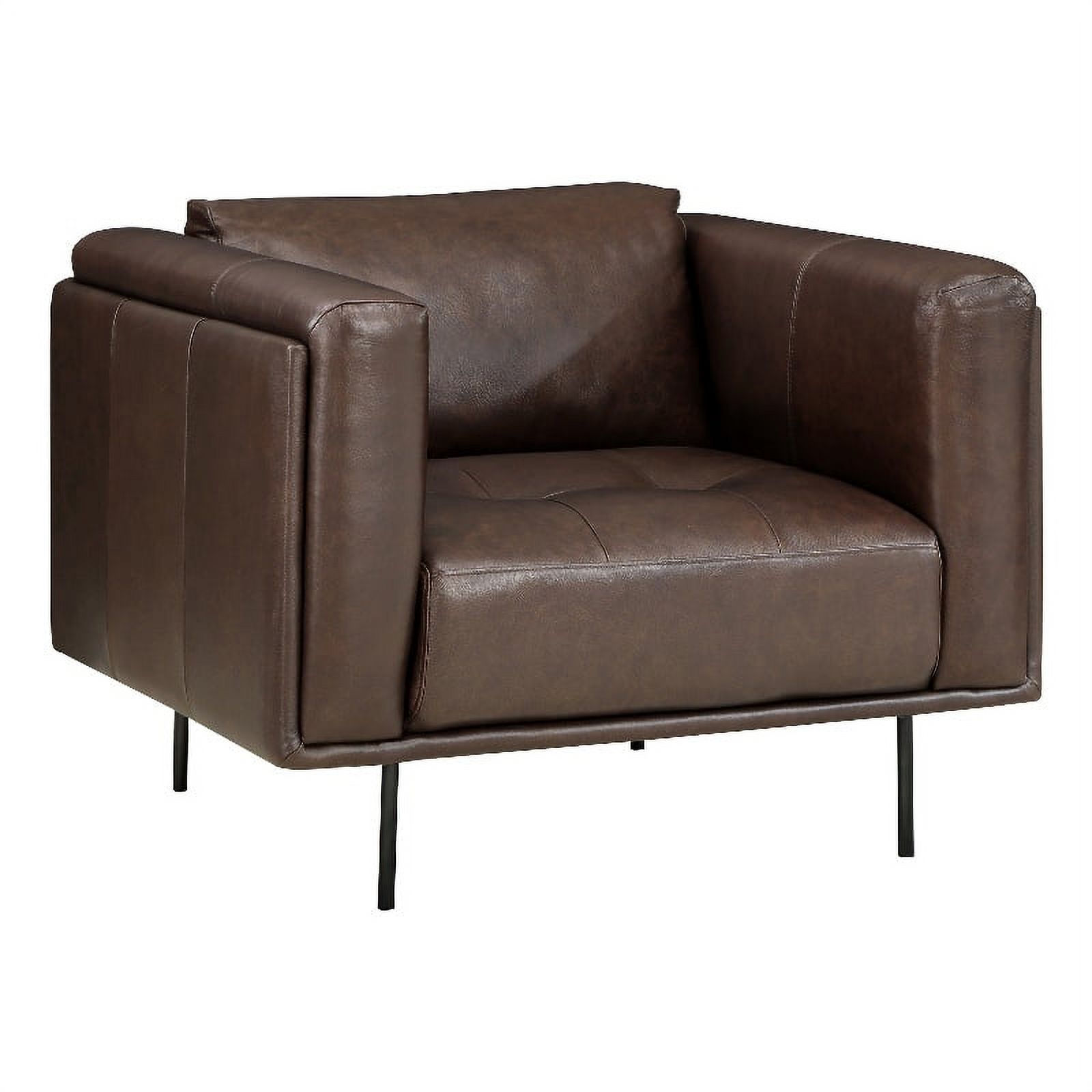 Lexicon Soren 18" Modern Plywood and Leather Chair in Brown Finish ...