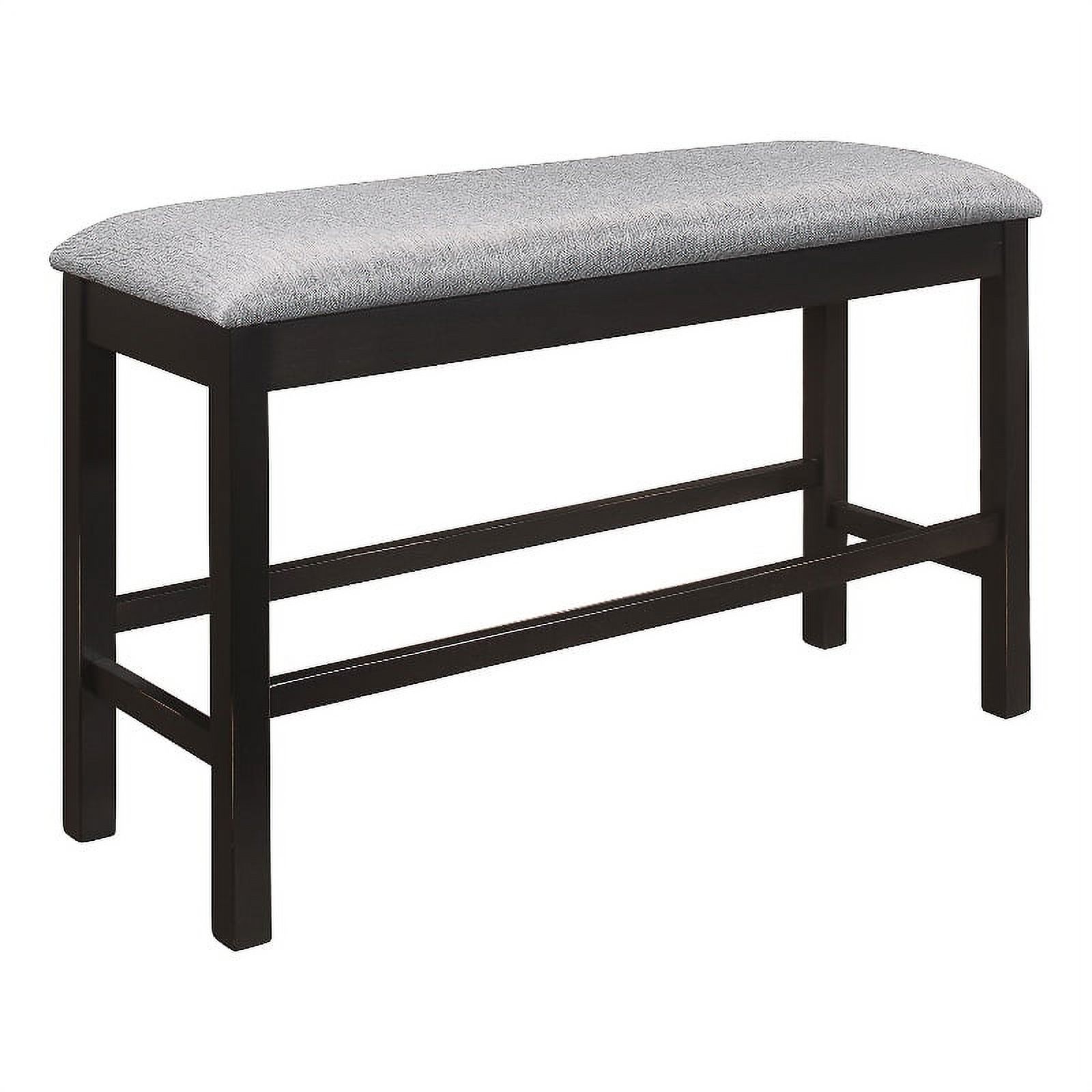 Lexicon Stratus Counter Height Wood Bench in Black with upholstered ...