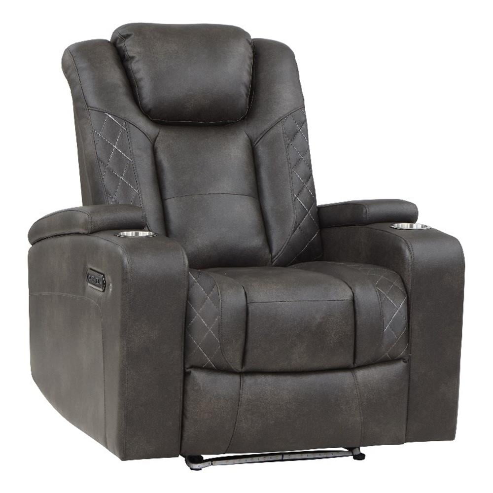 Lexicon Tabor Premium Faux Leather Power Reclining Chair in Brownish ...