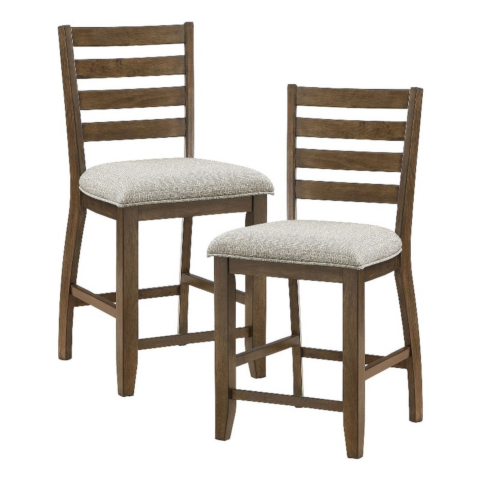 Lexicon Tigard Wood and Fabric Counter Height Chair in Cherry (Set of 2 ...