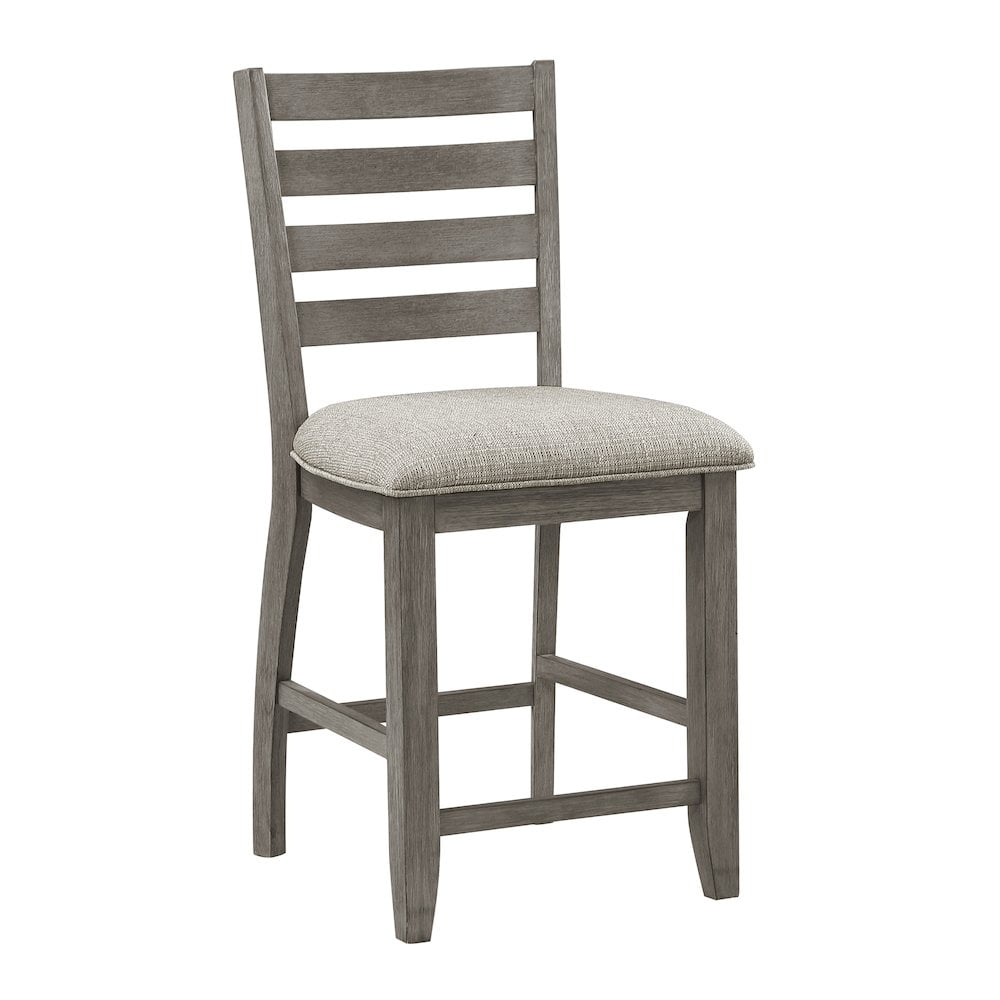 Lexicon Tigard Wood and Fabric Counter Height Chair in Gray (Set of 2 ...