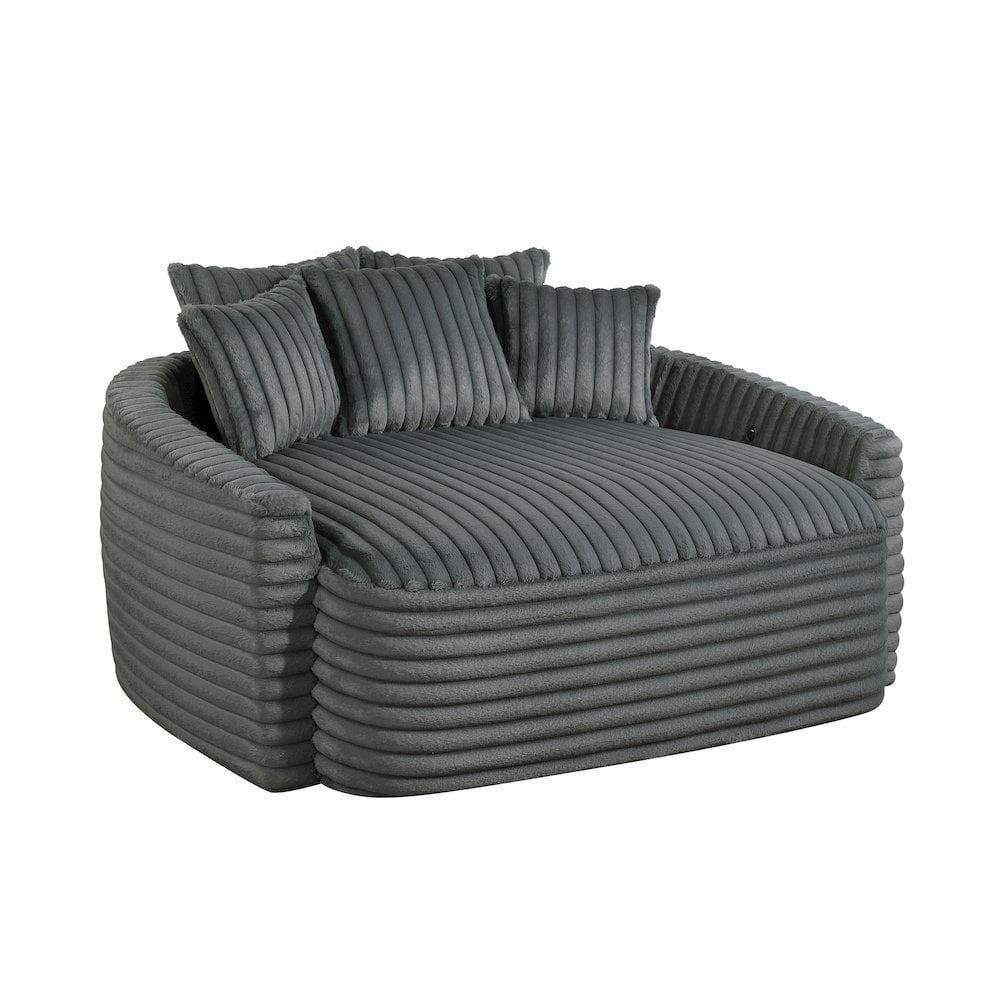 Lexicon Tomball Corduroy Oversized Chaise Lounge in Dark Gray - Walmart.com