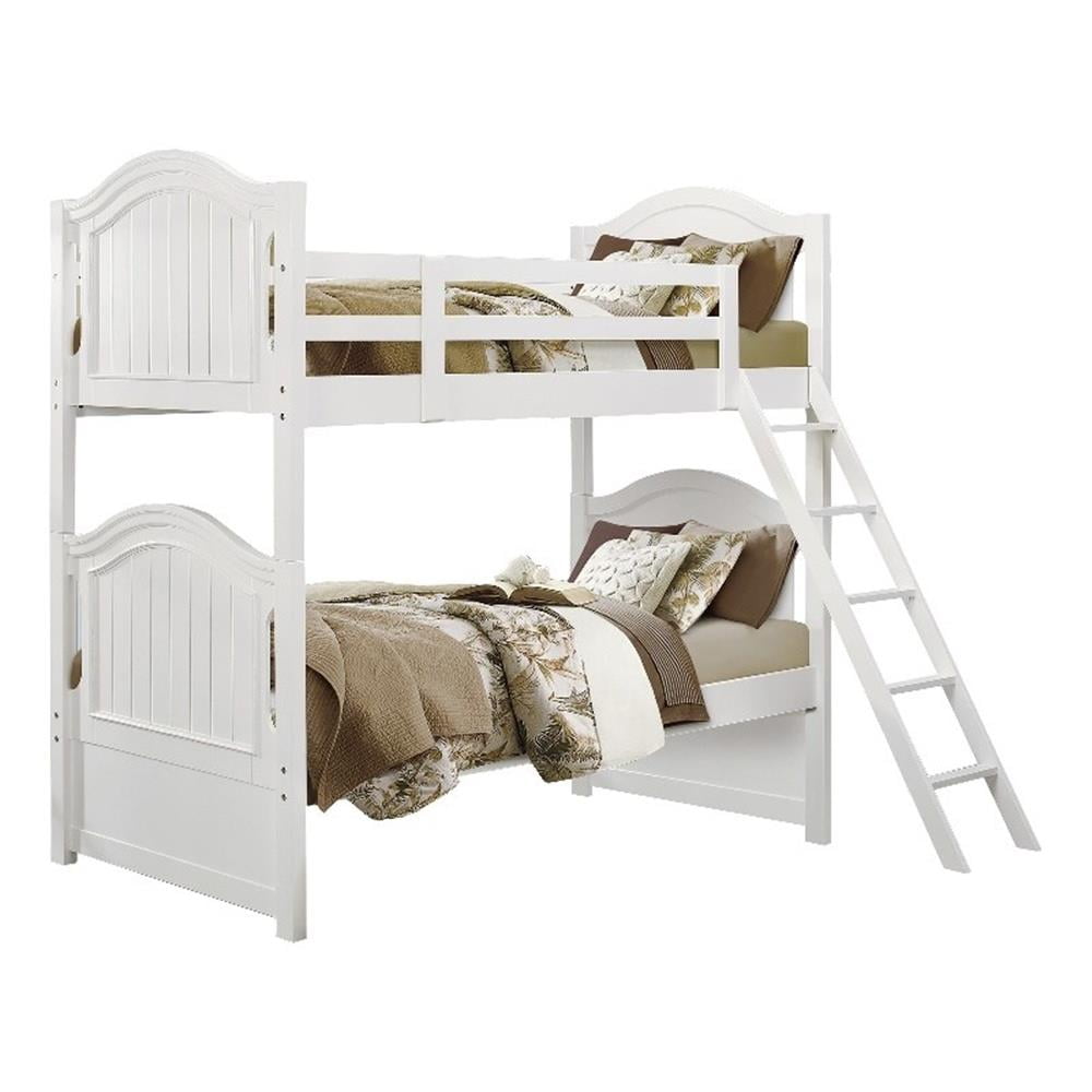 Lexicon Traditional Wood and MDF Board Twin/Twin Bunk Bed in White ...