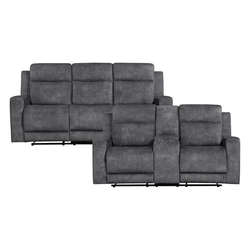 Lexicon Yates 2-Piece Microfiber Sofa Set in Brownish gray - Walmart.com