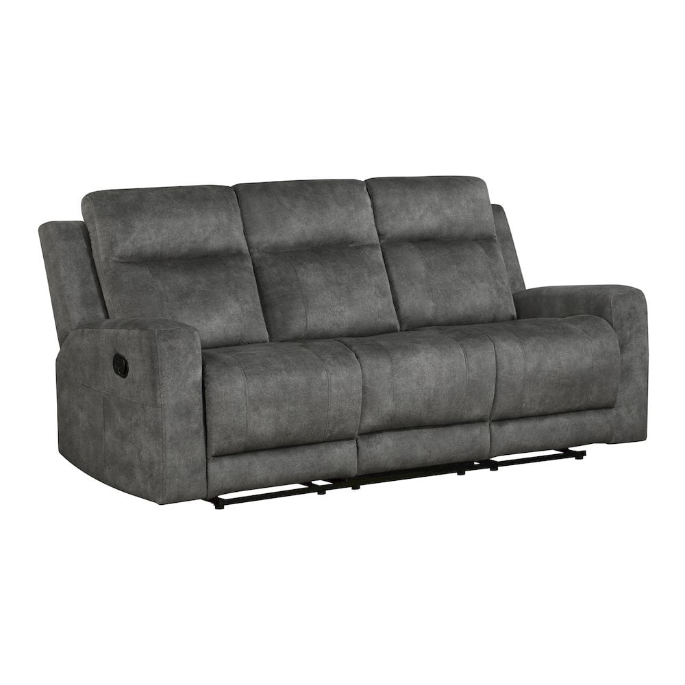 Lexicon Yates Microfiber Double Reclining Sofa in Brownish gray ...