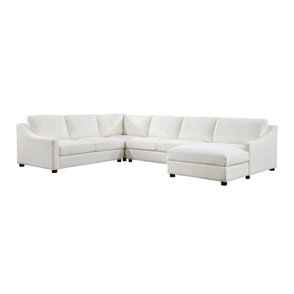 Lexicon Zayden 4-Piece Plywood and Fabric Sectional with Right Chaise ...