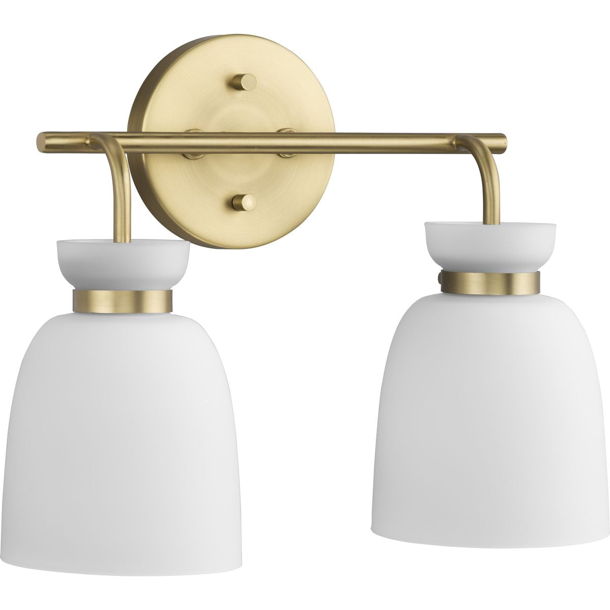 Lexie Collection Two-Light Brushed Gold Contemporary Vanity Light ...