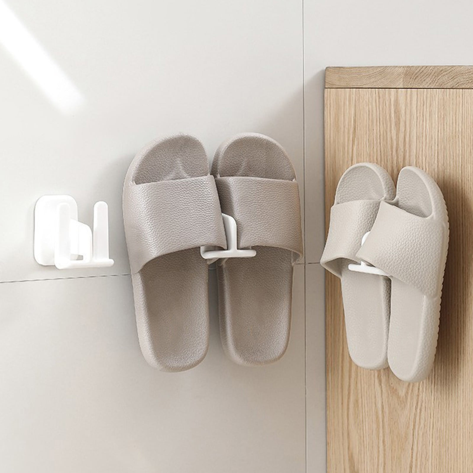 Lexifdre Wall Mount Slipper Hanging Rack Bathroom Non Perforated Wall ...