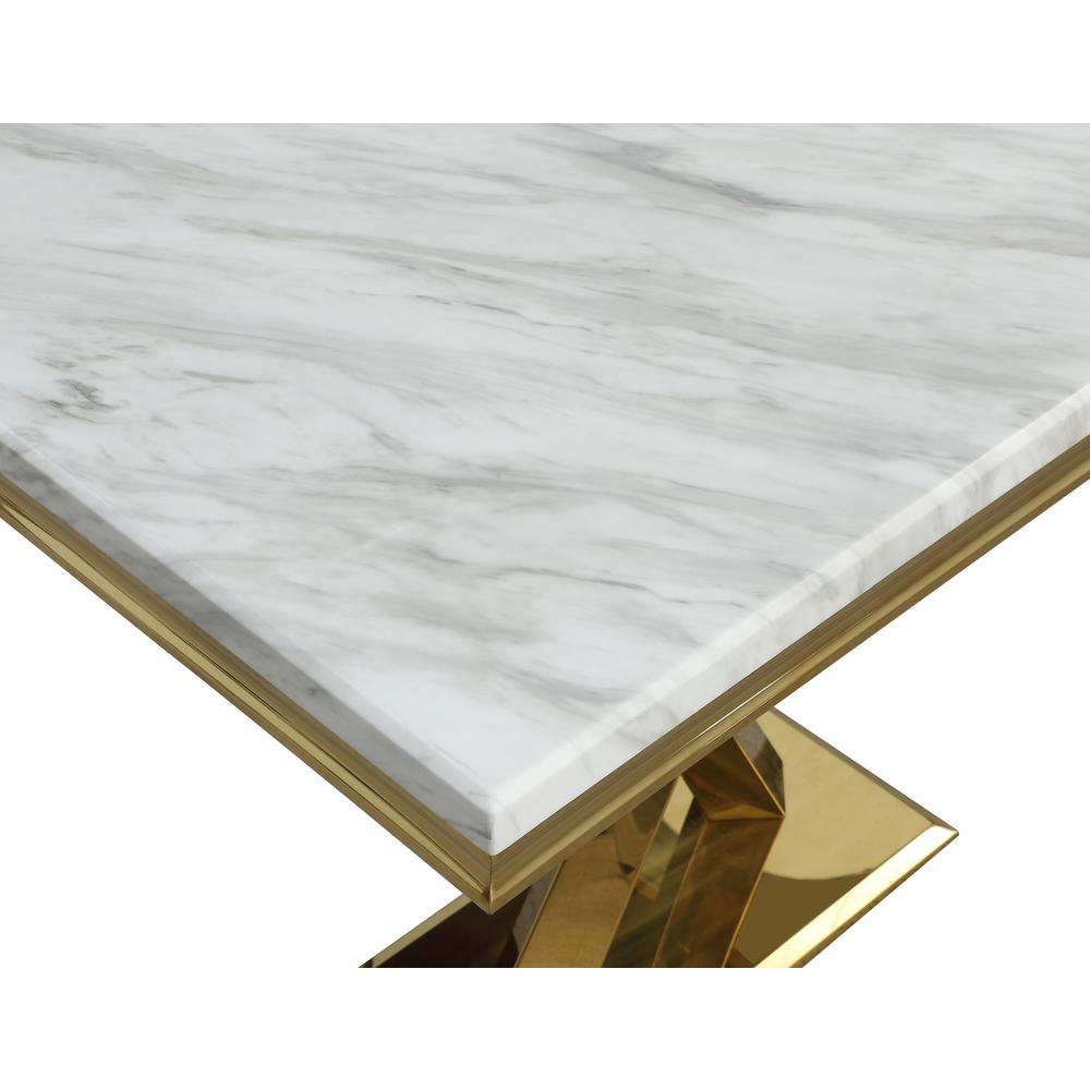Lexim Faux Marble Gold Cross Leg Dining Table (Seats 6) - Walmart.com