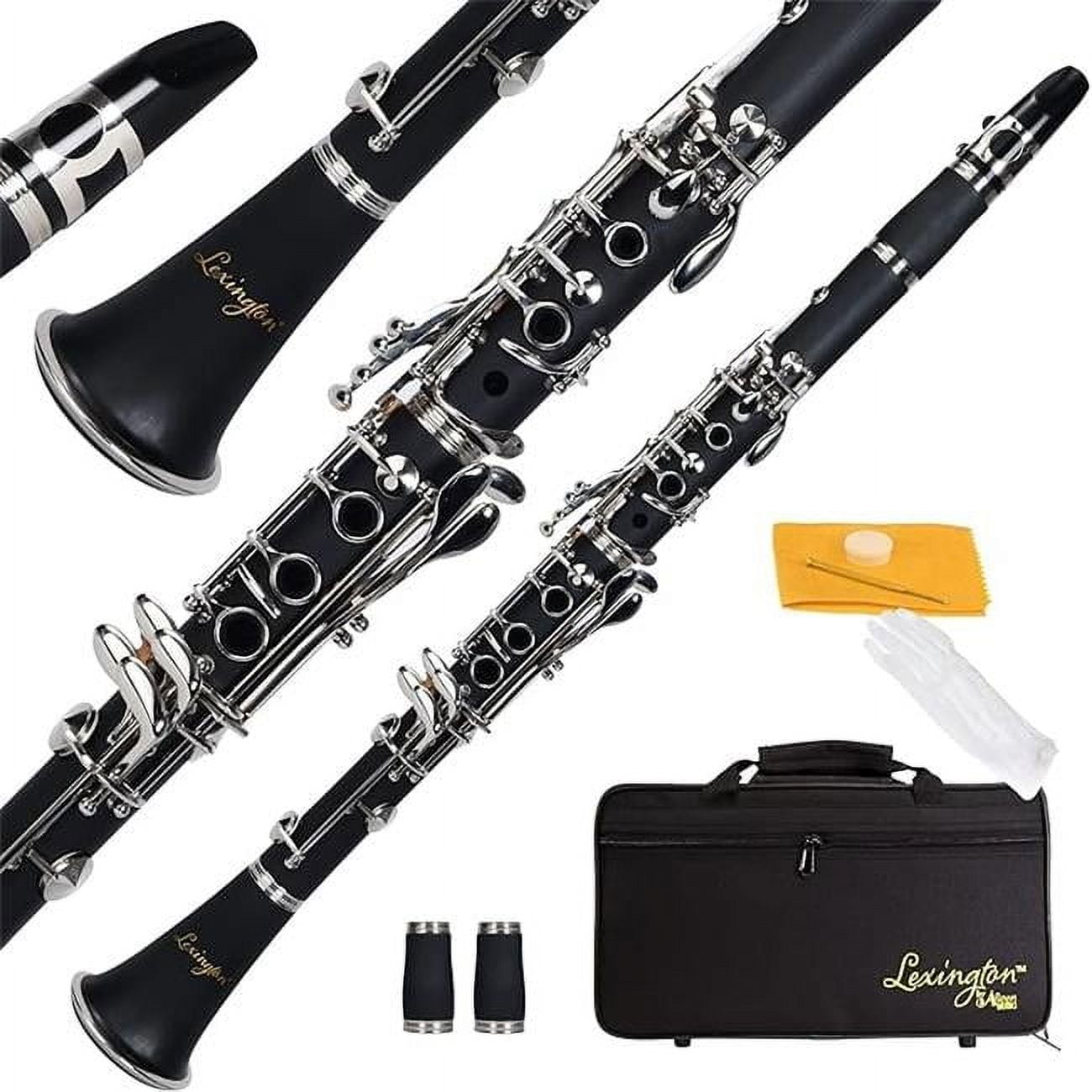 Lexington BB Flat 17 Key Clarinet with Mouthpiece, Nickel - Walmart.com