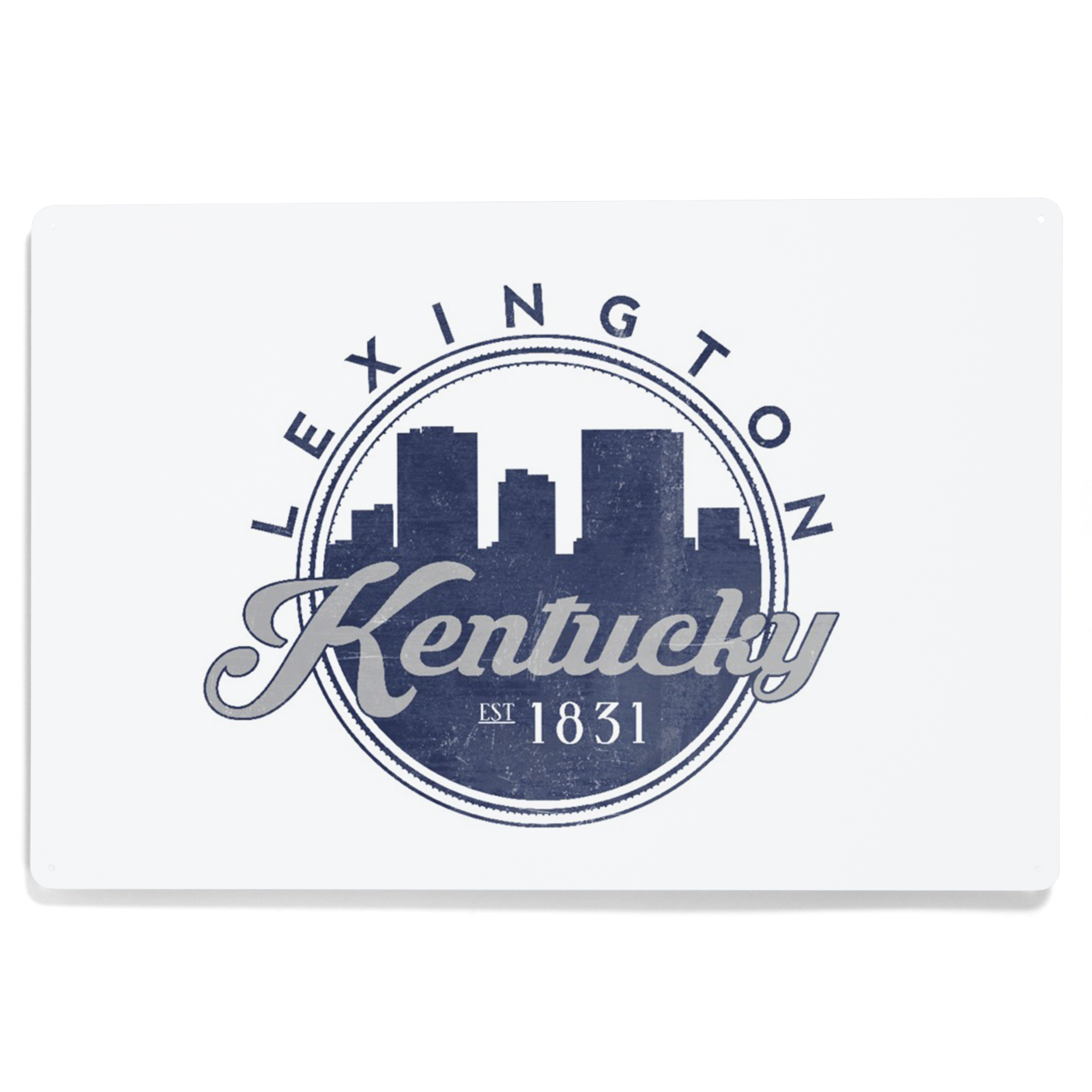 Lexington, Kentucky, Skyline Seal (Blue) (12x18 Aluminum Art, Indoor ...
