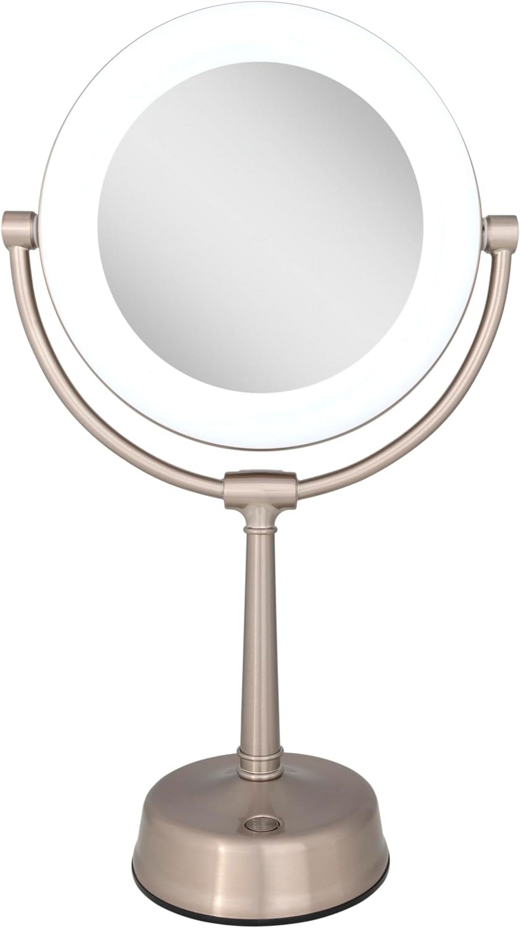Lexington LED Lighted Makeup Mirror with Magnification Two-Sided Swivel ...