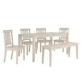 Lexington Large Dining Set with Bench and 4 Mission Back Chairs, White ...
