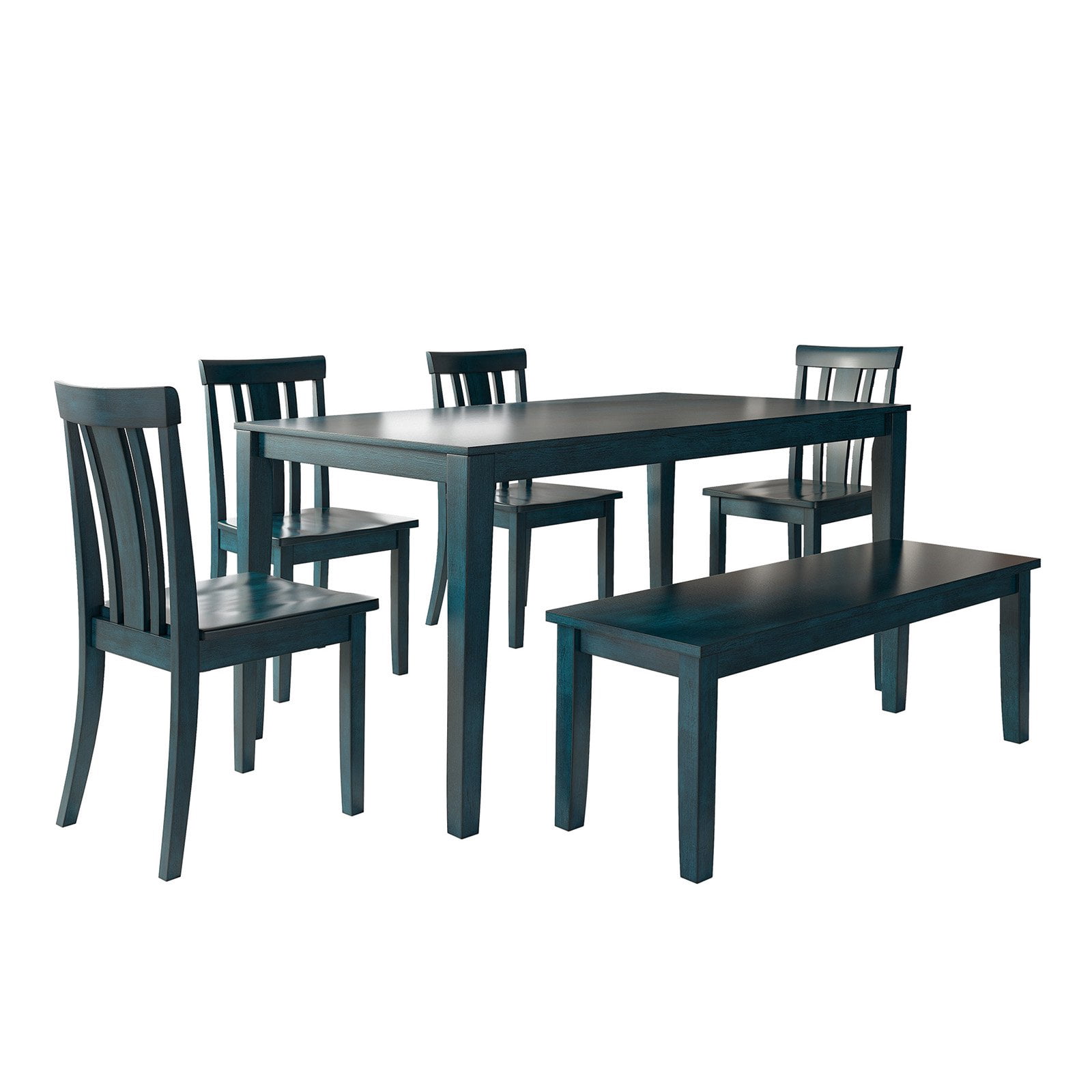 Weston Lexington Dining Set - Sleek Slat Back Chairs & Bench - Walmart.com