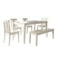 Lexington Large Dining Set with Bench and 4 Slat Back Chairs, White ...