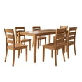 Lexington Large Wood Dining Set with 6 Ladder Back Chairs, Oak ...