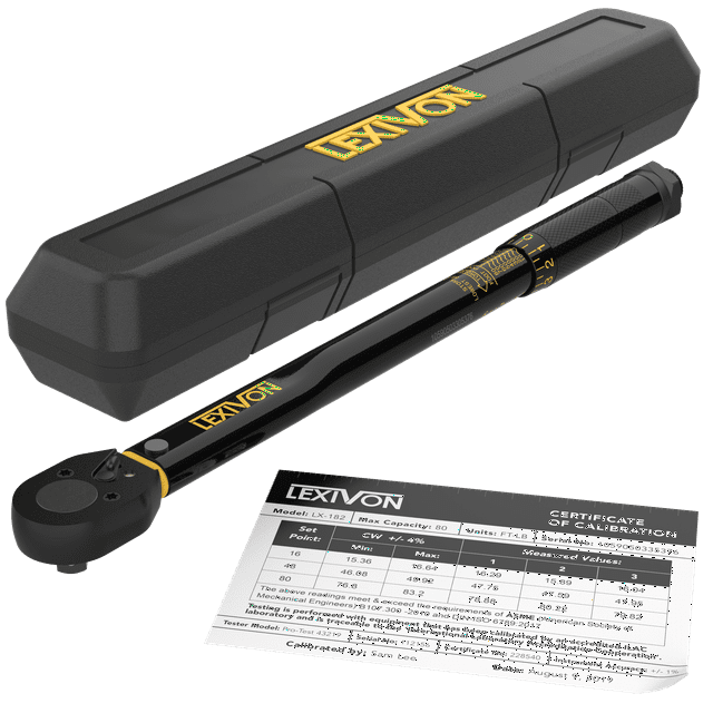 Lexivon 3/8-Inch Drive Click Torque Wrench 10-80 Ft-Lb/13.6-108.5 Nm ...