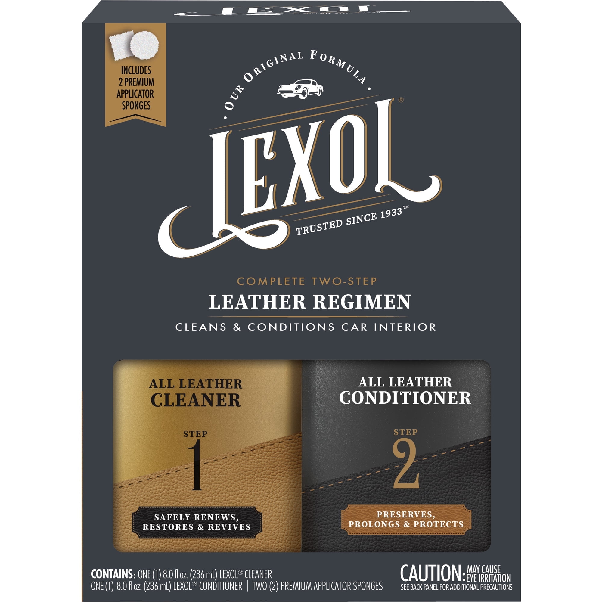 Lexol 2-Step Leather Conditioning Kit with Cleaner & Conditioner ...