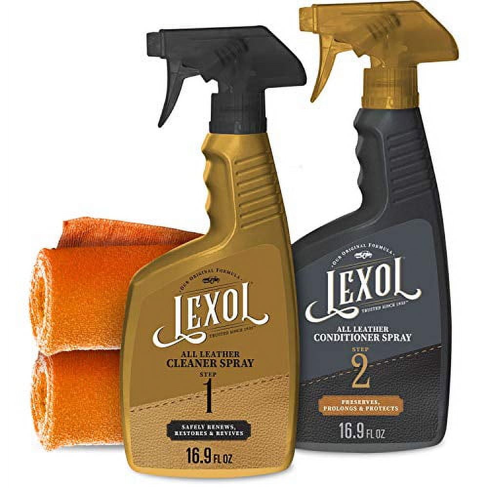 LEXOL Leather Cleaner and Conditioner Kit, Trigger Spray with 2 ...