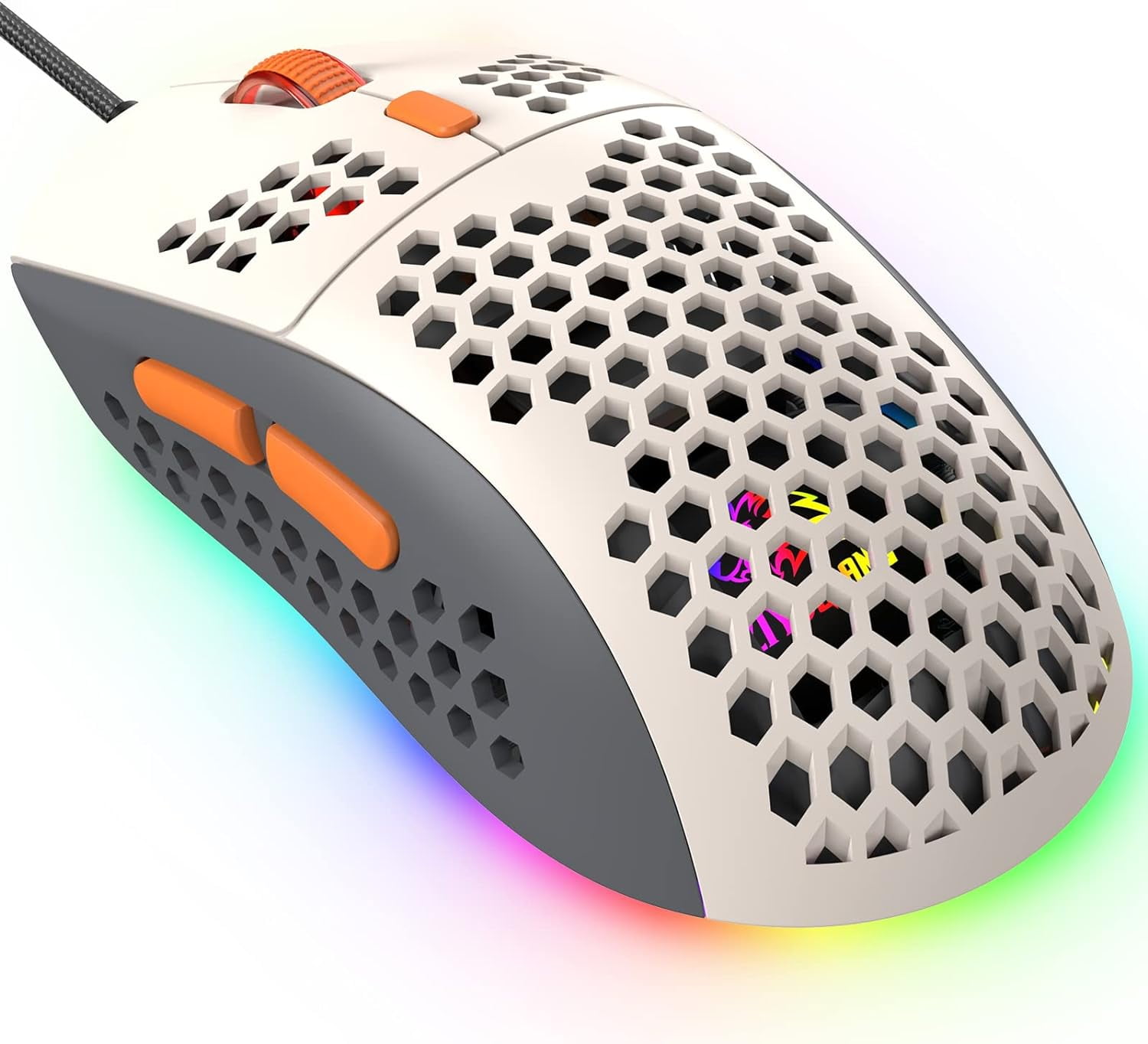 LexonElec M8 LED Gaming Mouse,Ergonomic Ultra-Lightweight Honeycomb ...