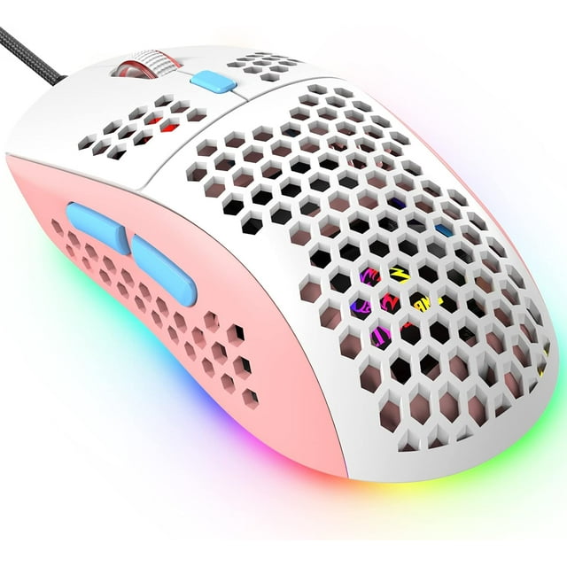 LexonElec M8 LED Gaming Mouse,Ergonomic Ultra-Lightweight Honeycomb ...