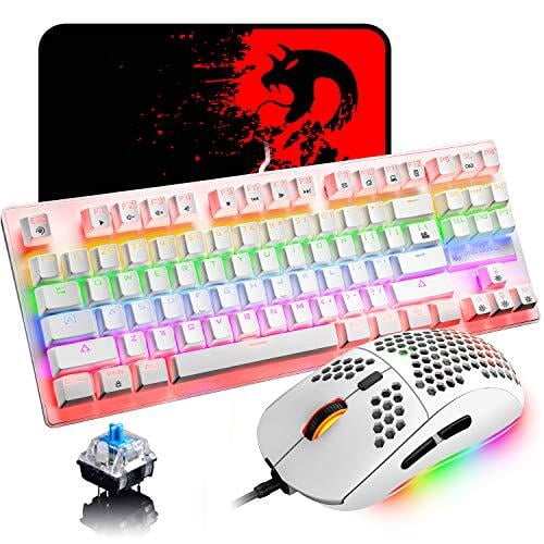 LexonElec Mechanical Gaming Keyboard Blue Switch Mini 82 Keys Wired ...