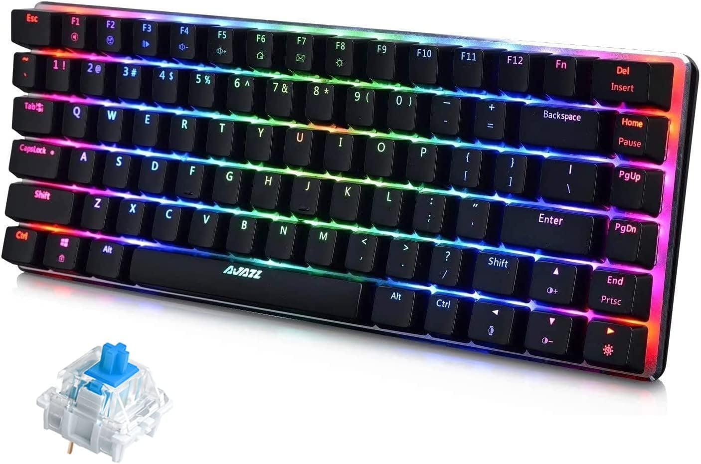 LexonElec RGB LED Backlit Wired Mechanical Gaming Keyboard,AK33 82 Keys ...