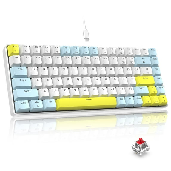 LexonElec RK-84 Portable Mechanical Gaming Keyboard,Rainbow LED Backlit ...