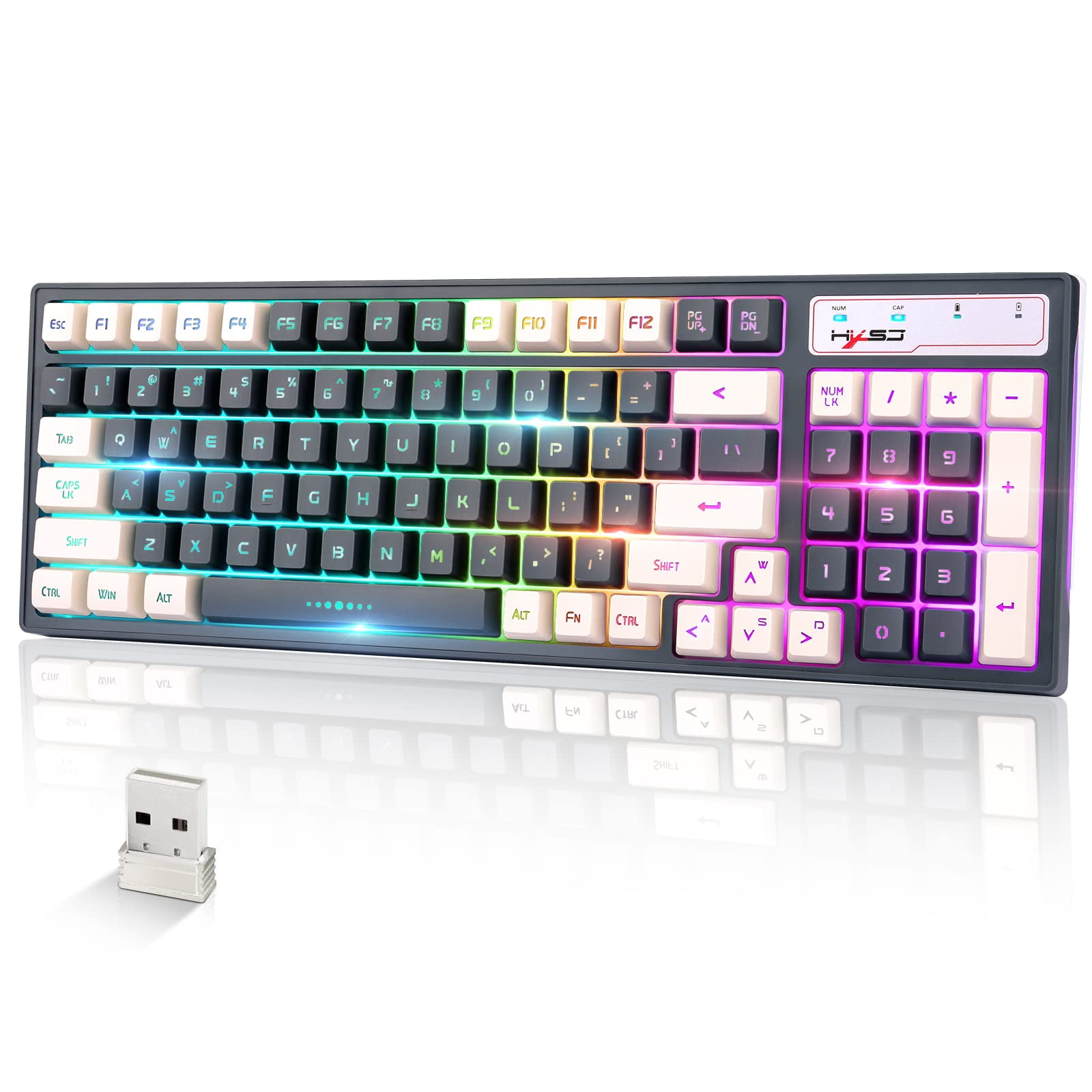 LexonElec Wireless Gaming Keyboard Chroma RGB Lighting, Long-Lasting ...