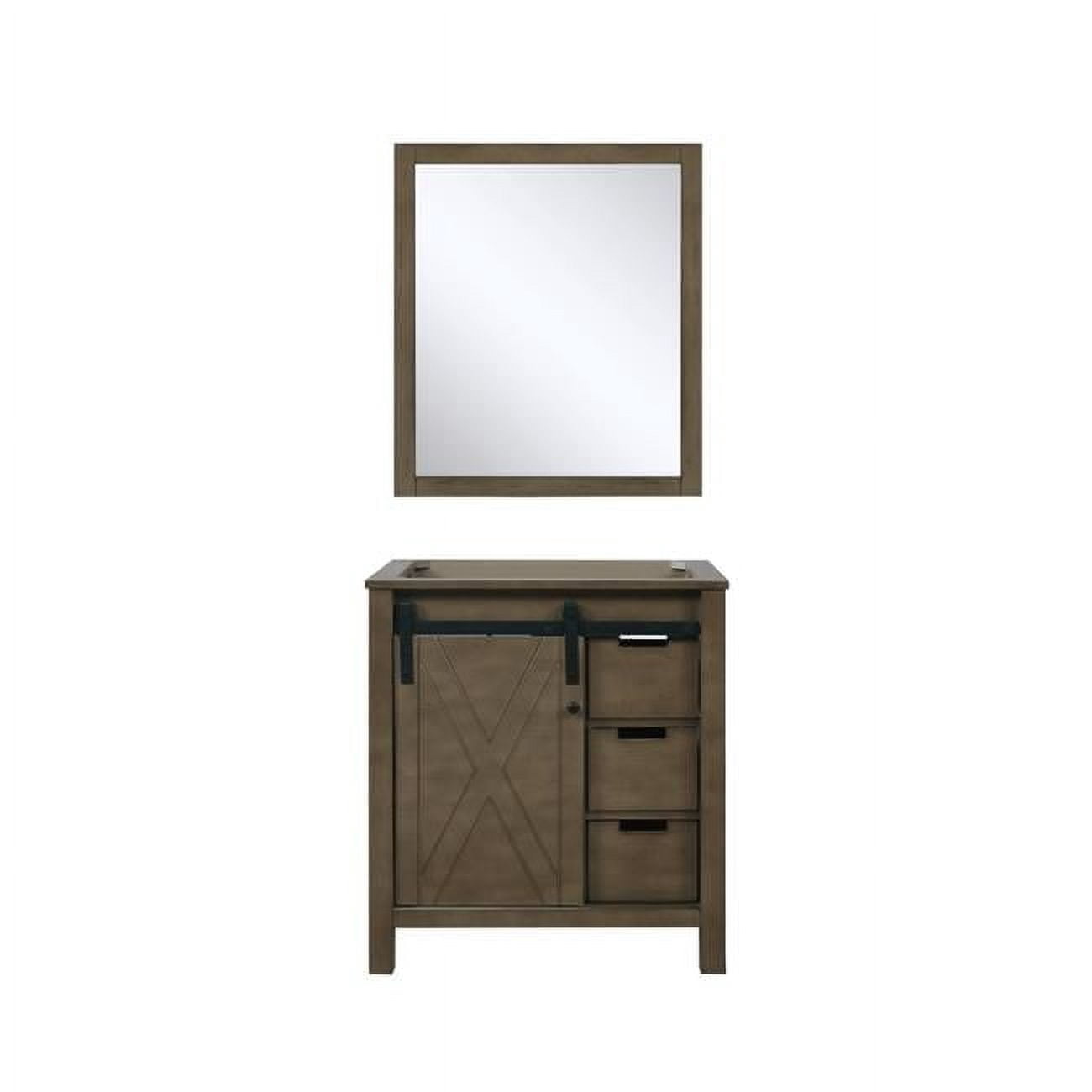Lexora 30 in. Marsyas Single Bathroom Vanity, No Top & 28 in. Mirror ...