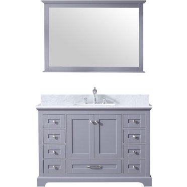 Beverly 60" Double Bathroom Vanity with Powder Blue Cabinet and Carrara ...