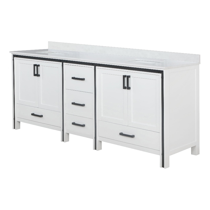 Zenith Home 2-Door Shaker Vanity with Top, Wood, Espresso, Cultured ...