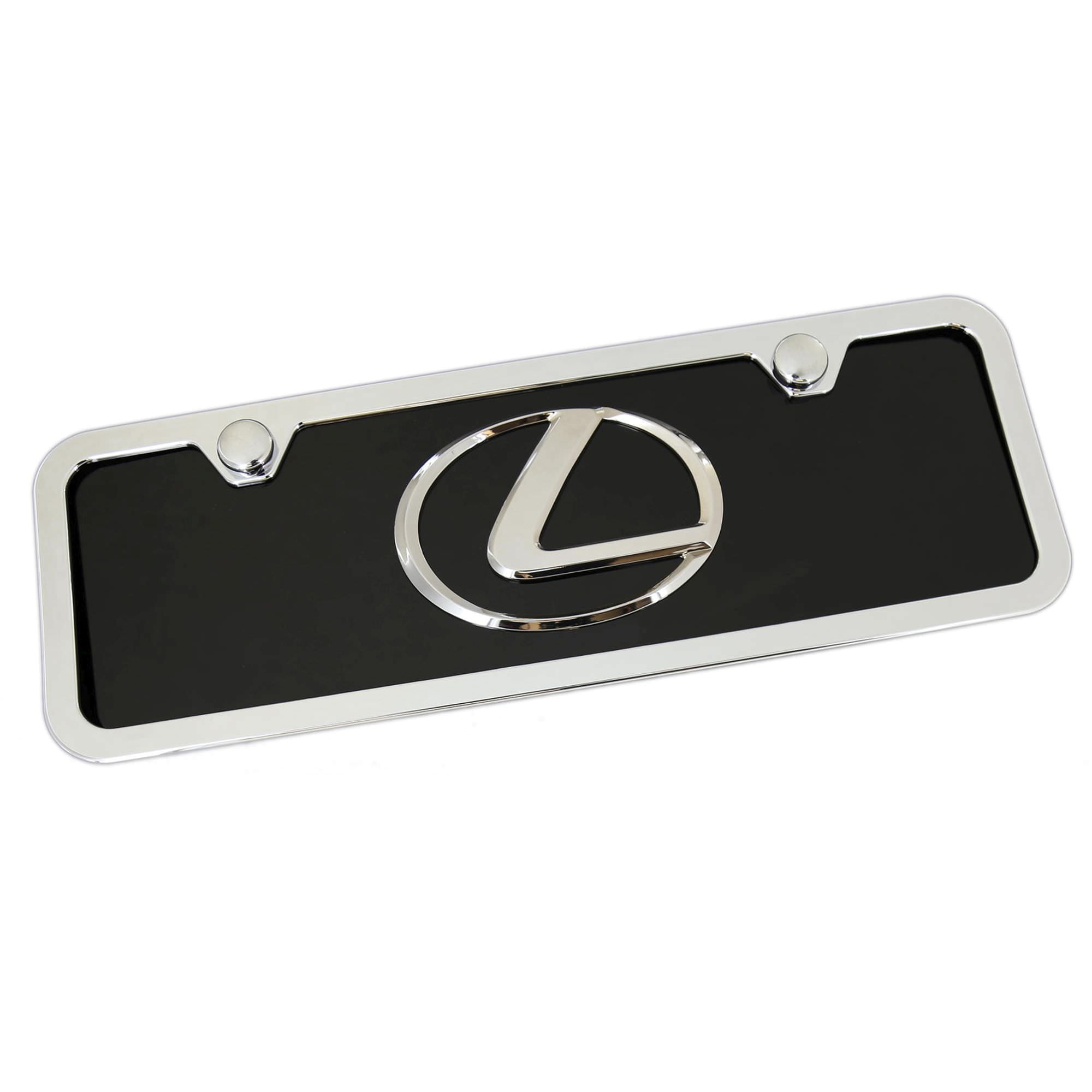 Lexus Black Acrylic Half-size License Plate with Chrome Frame Kit ...