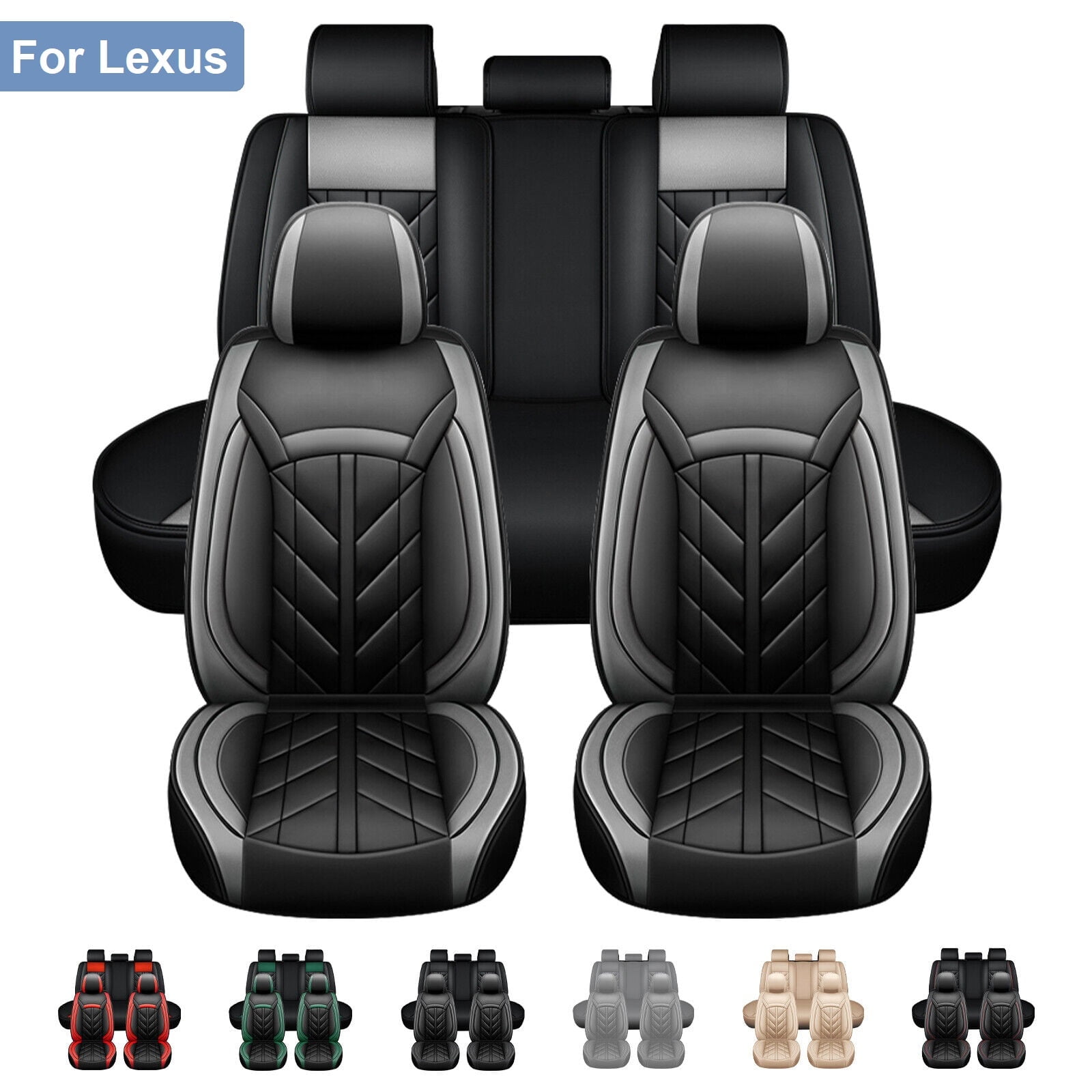 For Lexus ES250 Car Seat Covers, 5 Seats Durable Leather Auto Cushion ...