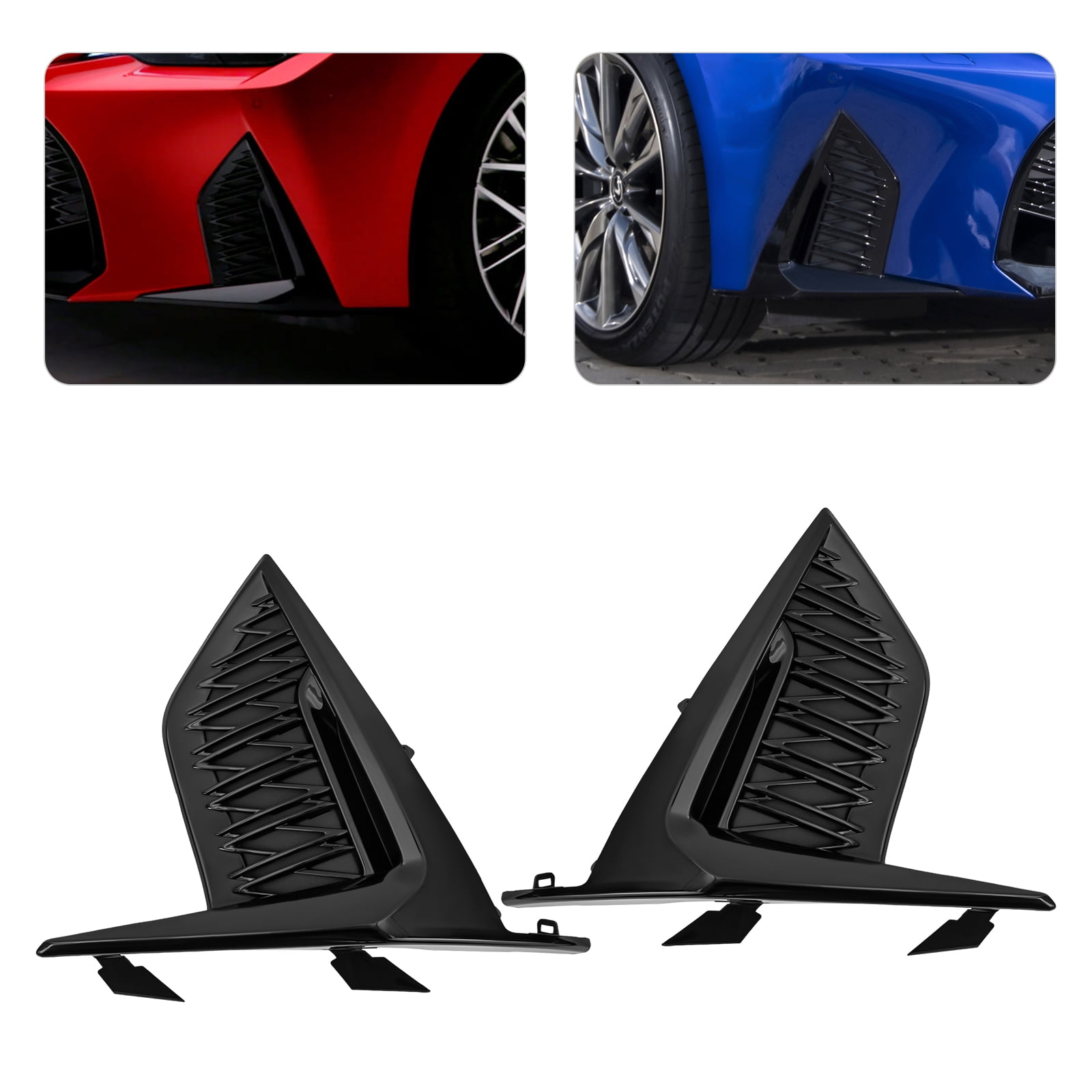 Lexus IS300 IS350 2021-2022 Fog Light Covers, Black PC, Includes DRL ...