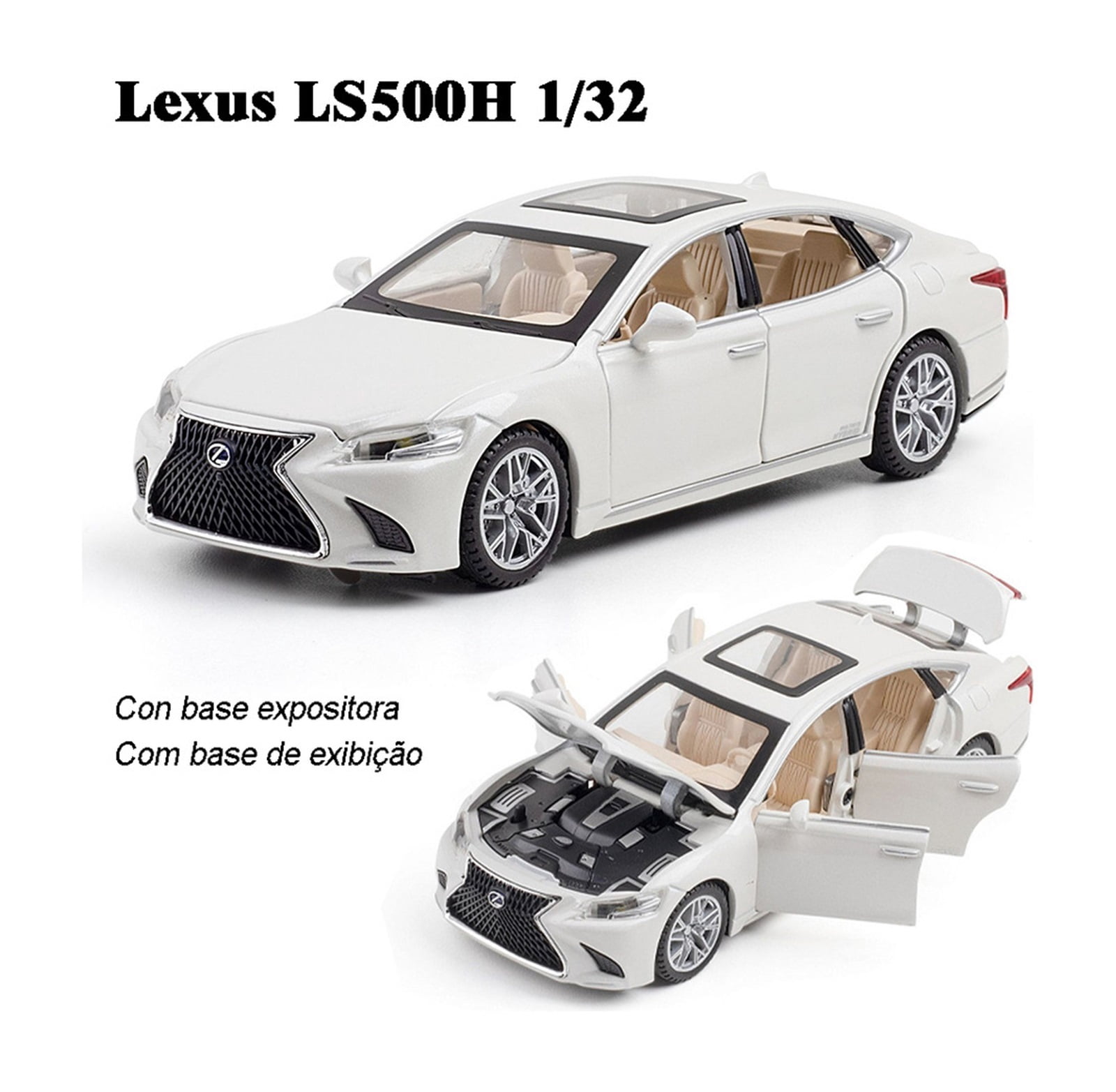 Lexus Ls500h Miniature Metal Car With Lights And Sound 1/32 - Walmart.com