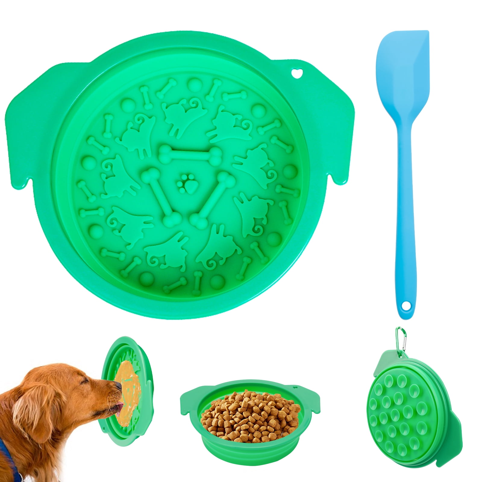 Lexvss 3 in 1 Dog Lick Mat Slow Feeder Water Drinking Bowl Flying Disc ...